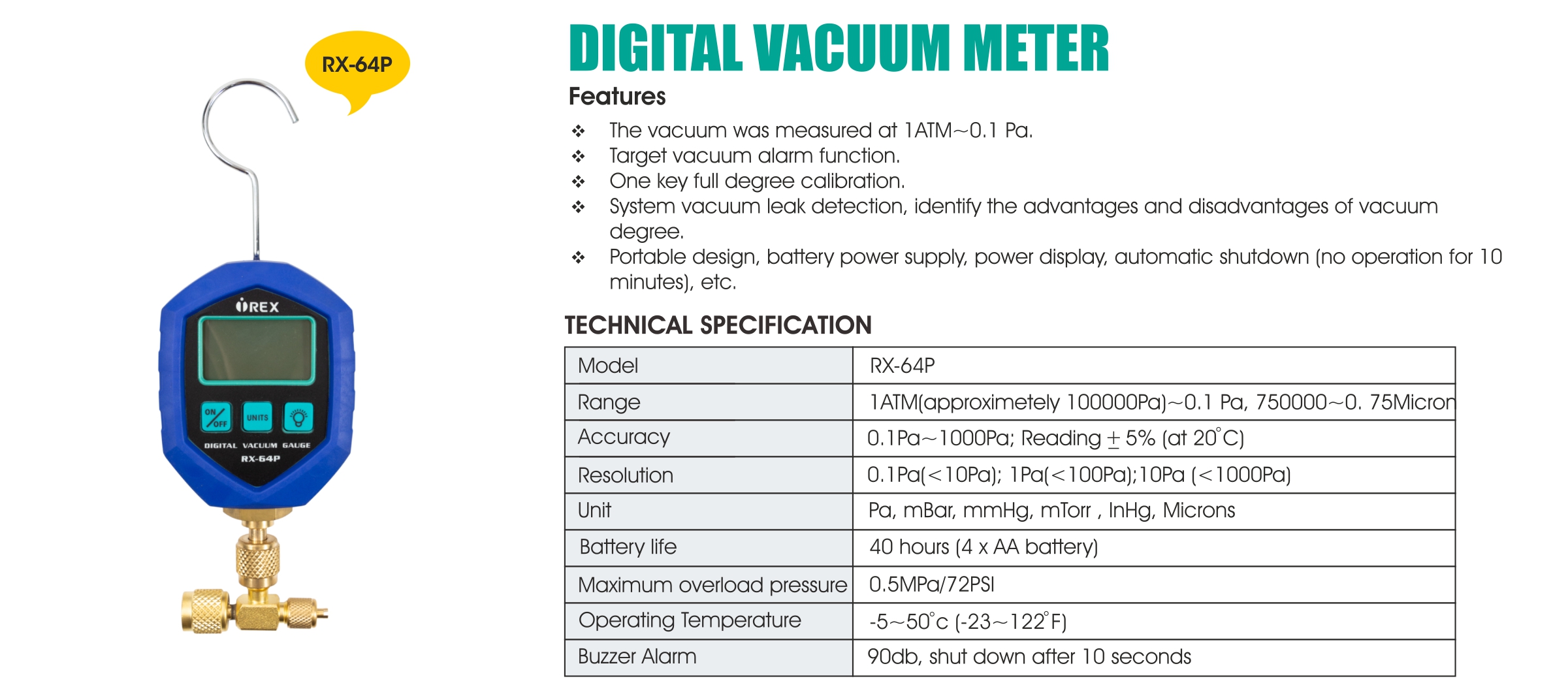 Digital Vacuum Meter/Charging